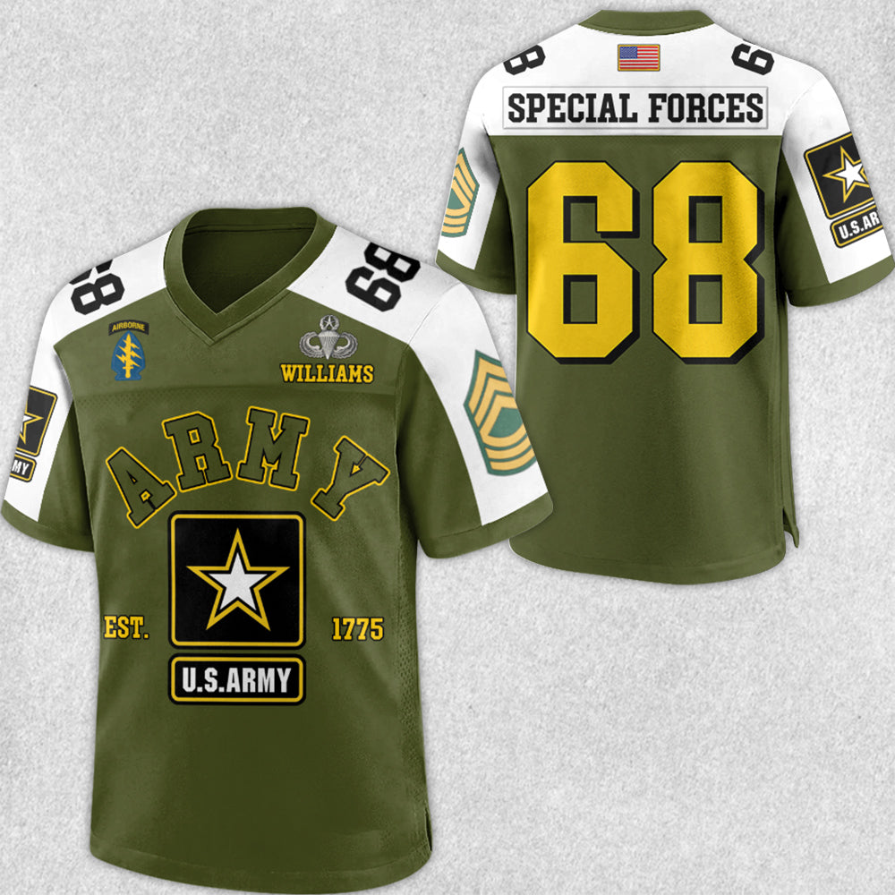 Limited Football Jersey Custom For US Military Veteran Dad Grandpa ...