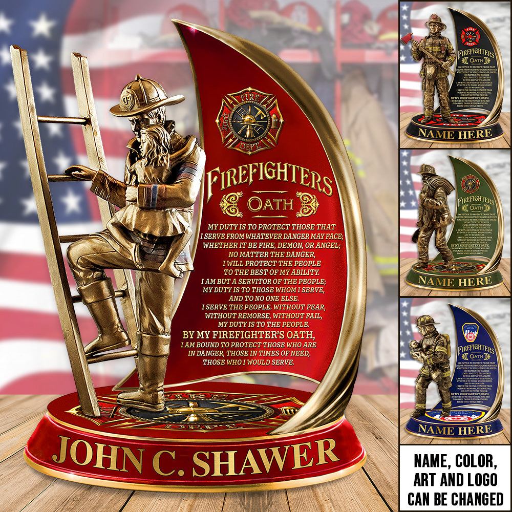 Firefighter Oath Personalized Acrylic Block Plaque Firefighter Custom ...