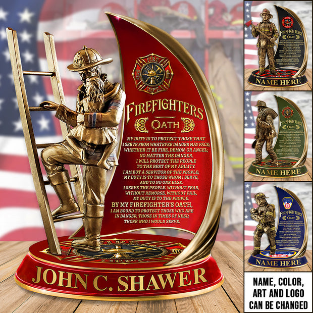 Firefighter Oath Personalized Acrylic Block Plaque Firefighter Custom ...