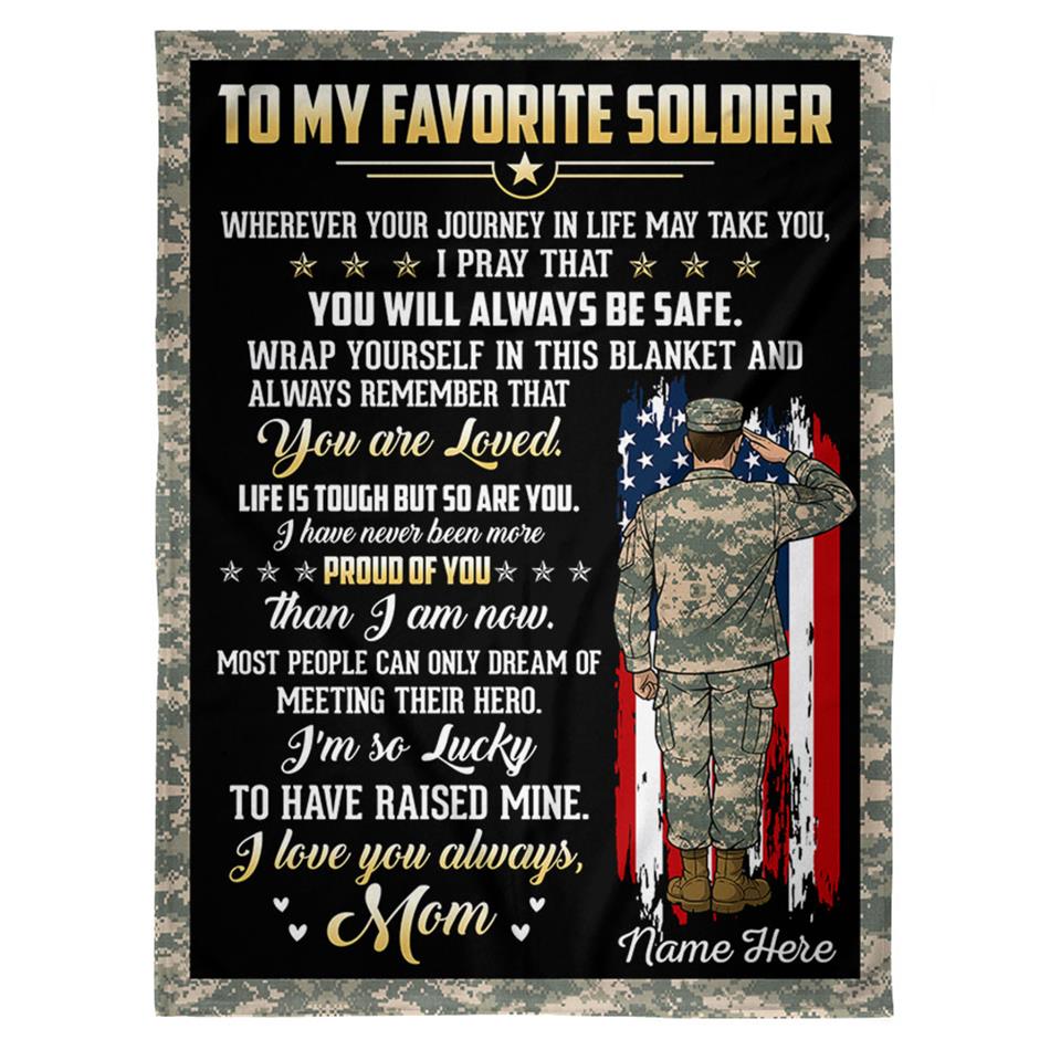 To My Favorite Soldier Military Going Away Gift For Son- Proud Army Mo ...