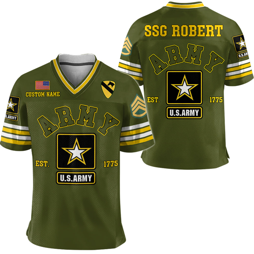 US Military Football Jersey Custom All Branches Rank Division Name For ...